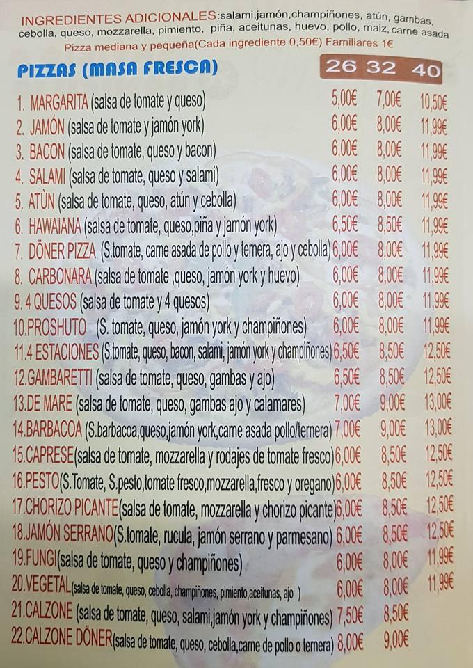 Menu at Tamarind restaurant, Ibiza