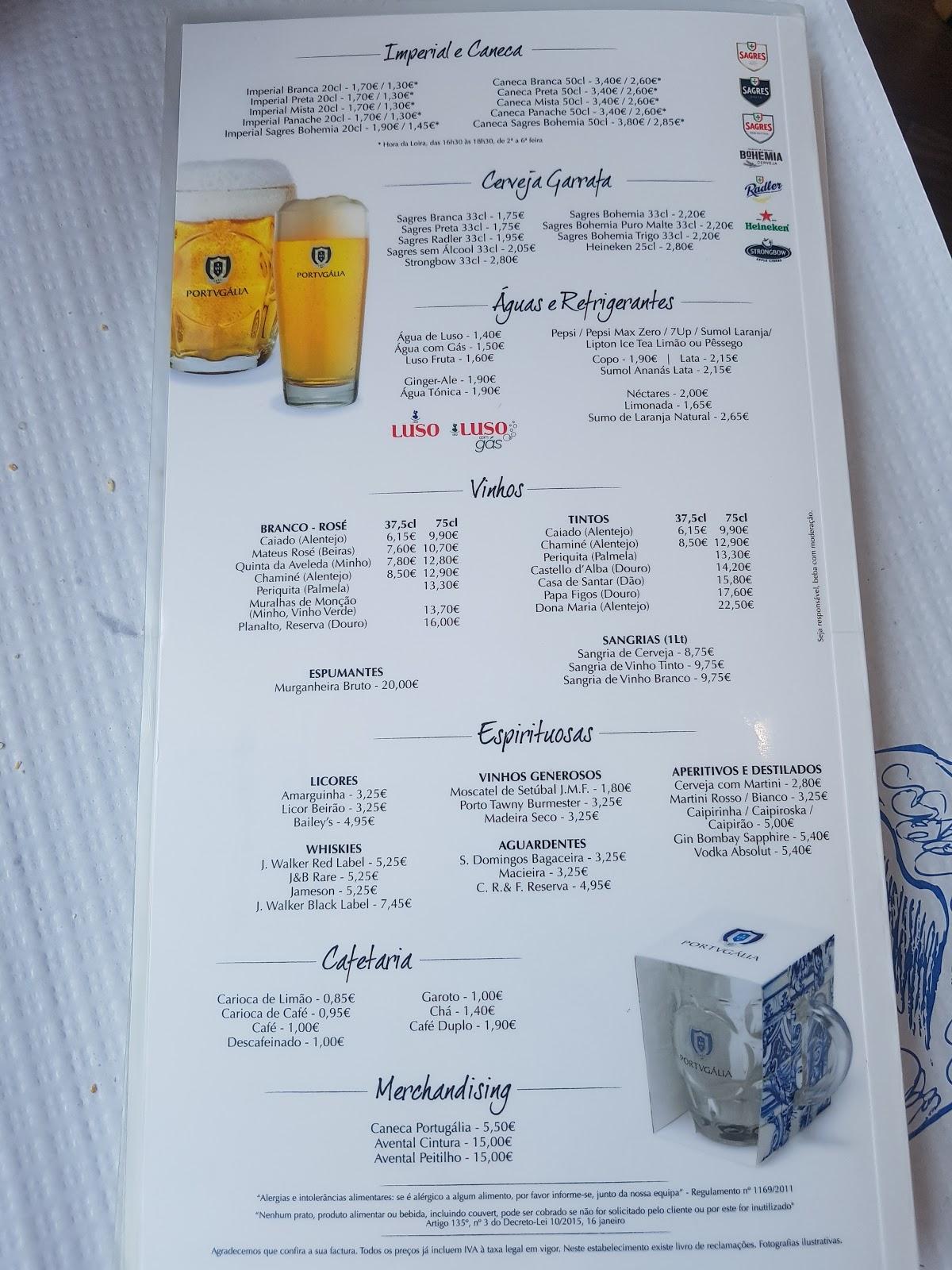 Menu em Portugália Balcão e Restaurante, Lisboa, Alameda dos Oceanos 10611A