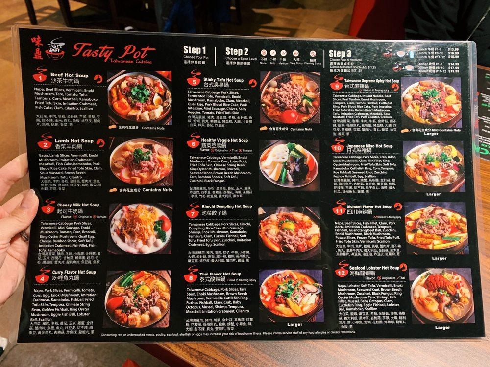 Menu at Tasty pot restaurant, Beaverton