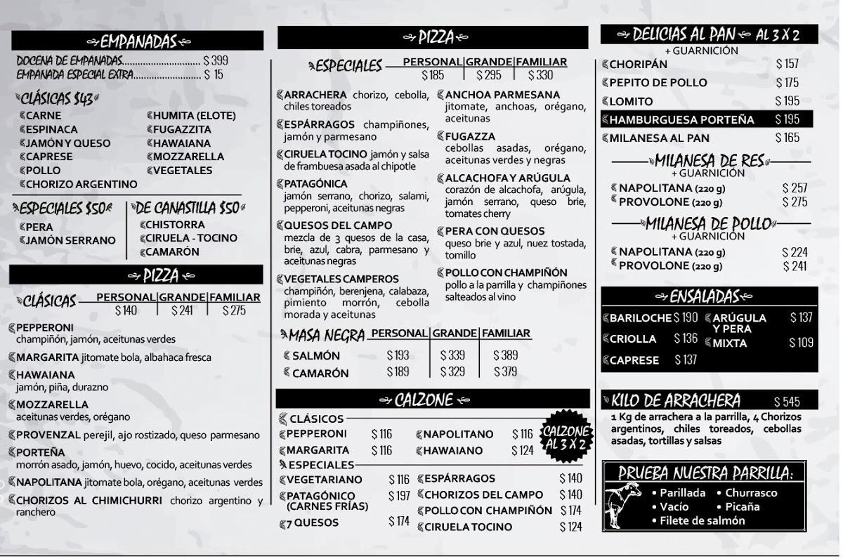 Menu at El hornero zibata restaurant, Mexico