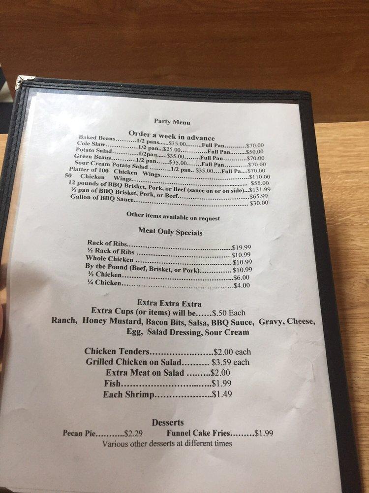 Menu at Hart's Bar-B-Que, Kentwood