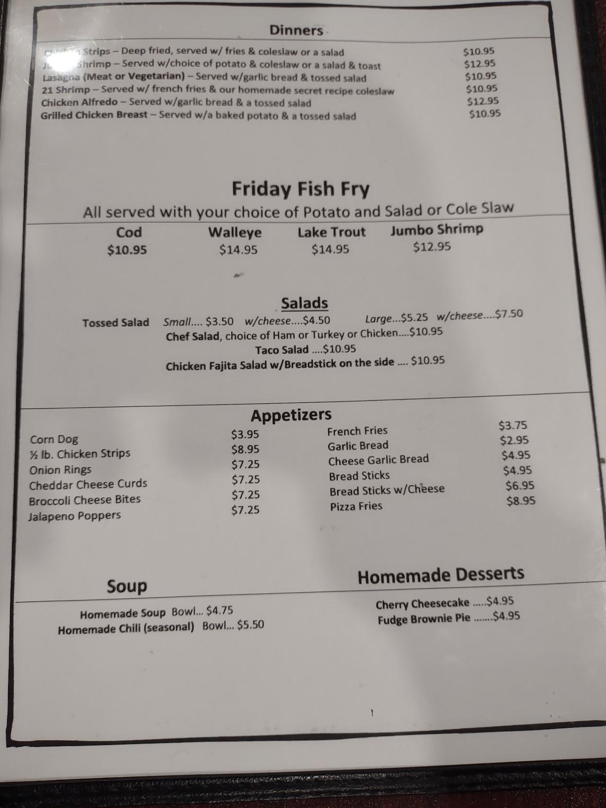 Menu at Hugo's Pizza pizzeria, Ashland