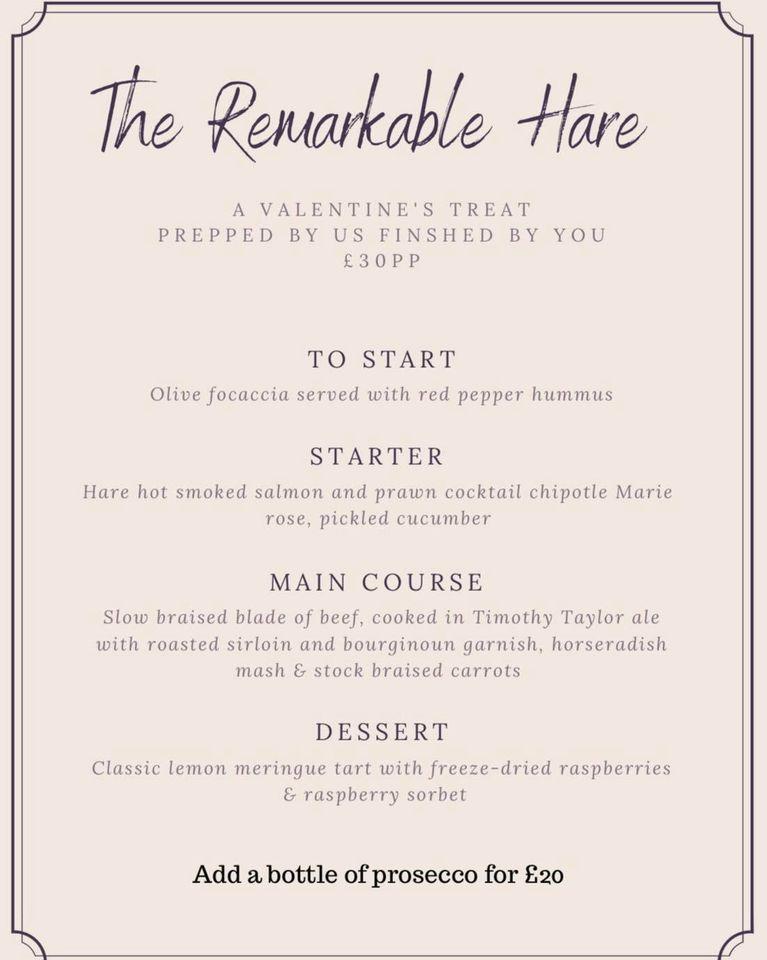 Menu at Remarkable Hare pub & bar, Matlock
