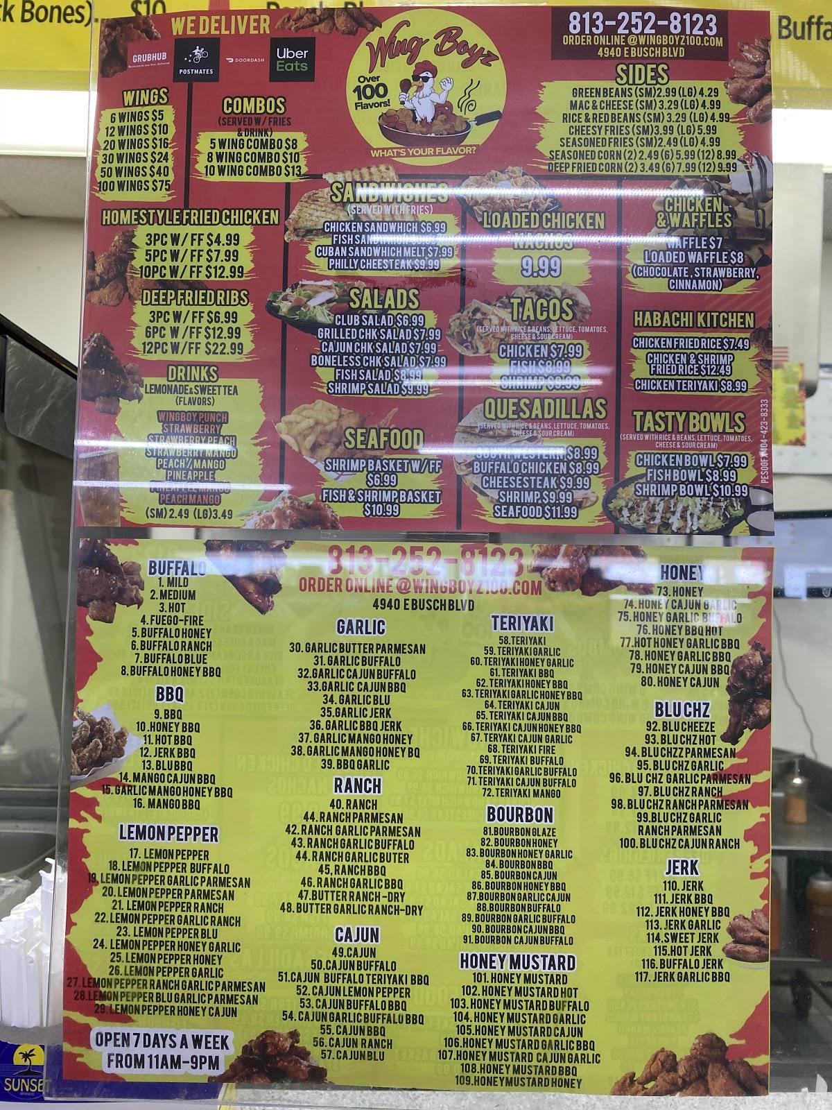 Menu at WING BOYS restaurant, Tampa, Citrus Park Town Center Mall