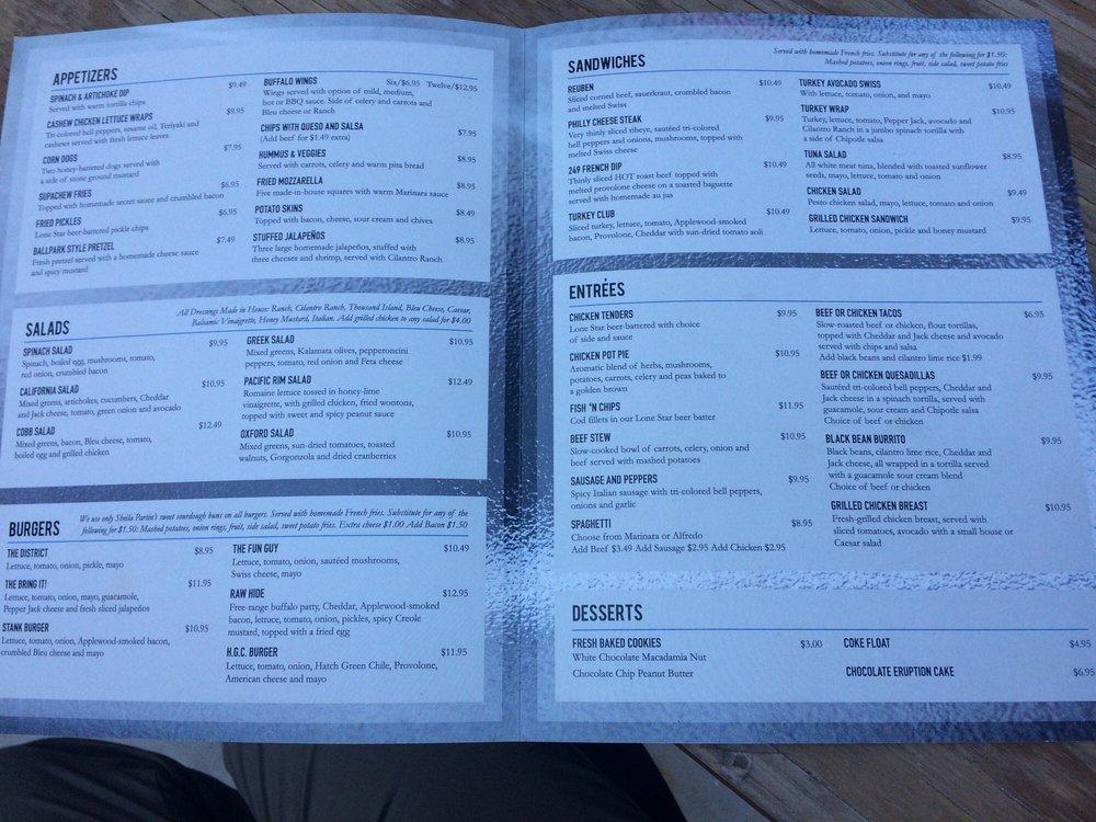 Menu at District 249 Bar & Grill, Tomball