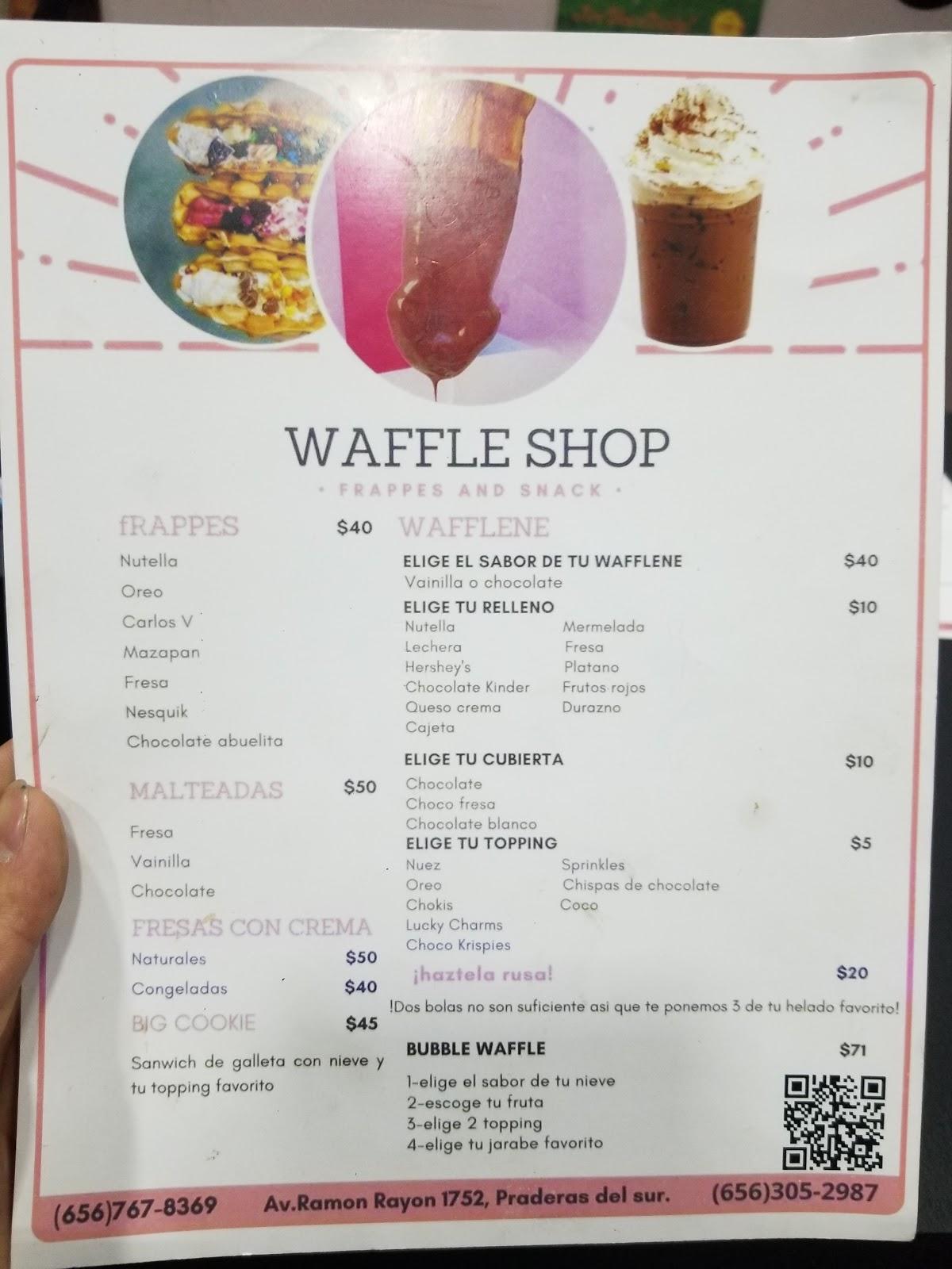 Menu at Waffle Shop, Ciudad Juarez