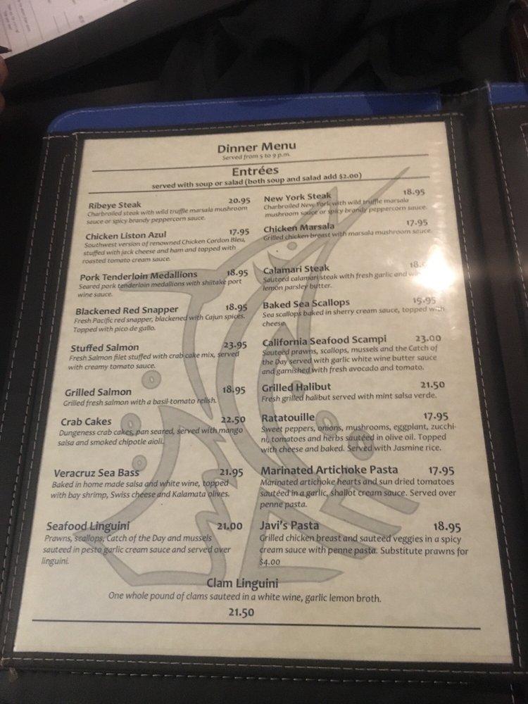 Menu at Cove Azul Bar & Grill, Gualala