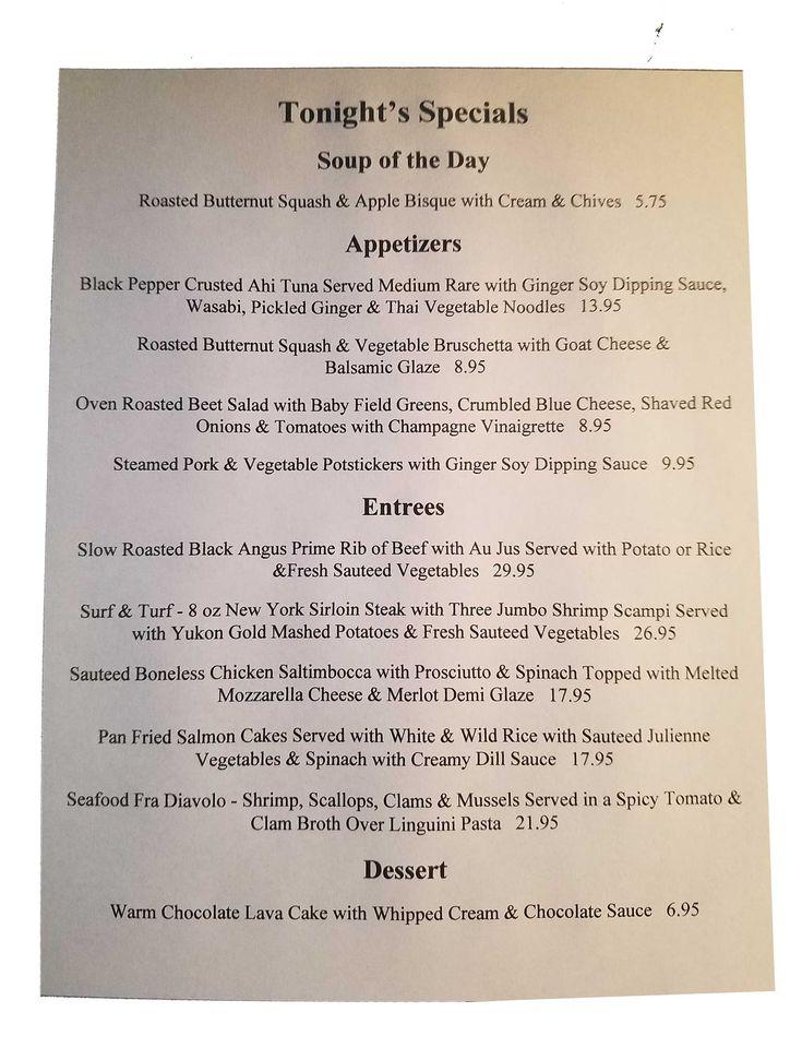 Menu at The Lamp Post Inn restaurant, Wantage