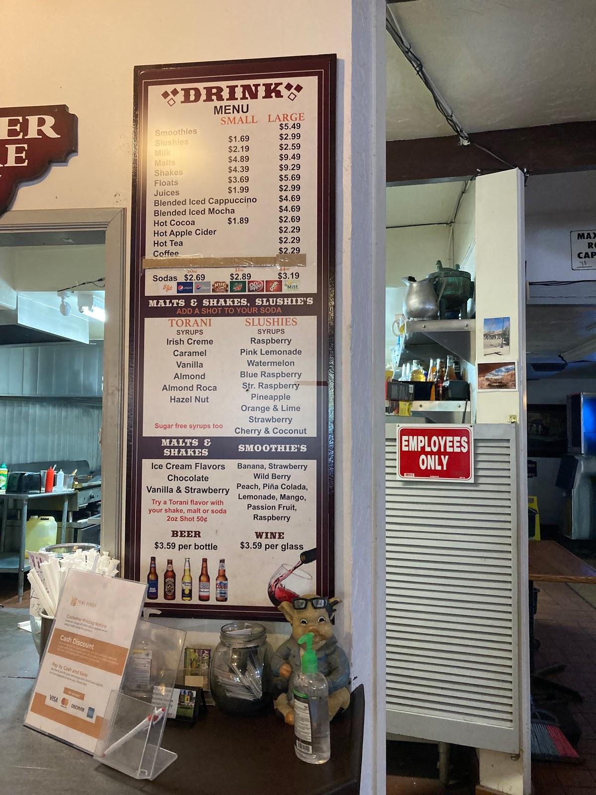 Menu at Primo Burgers restaurant, Tehachapi