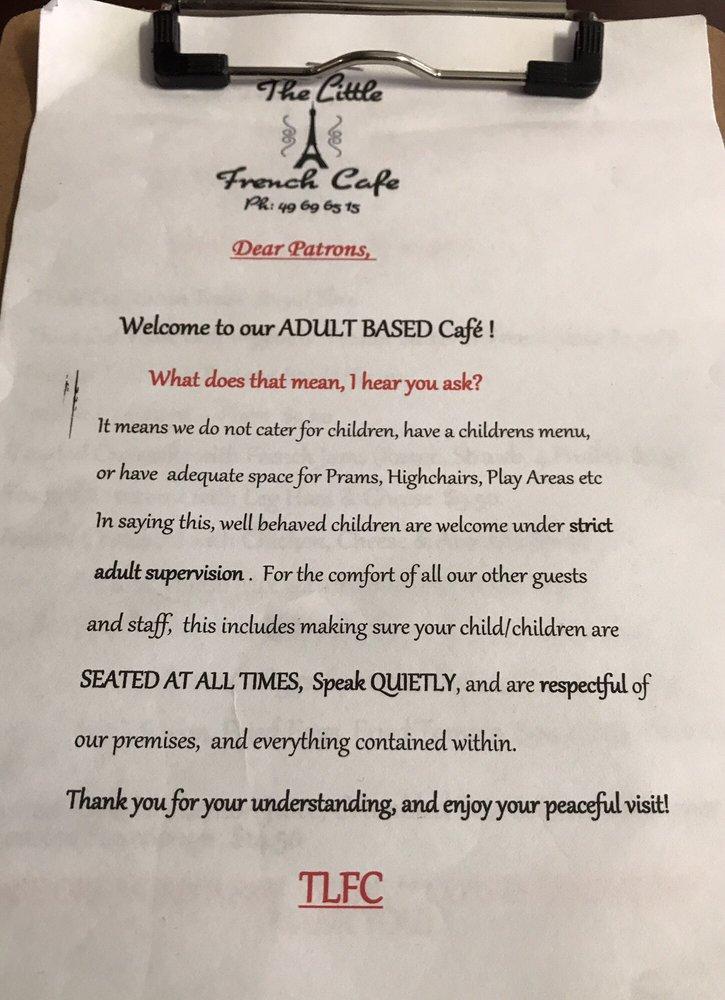 Menu at The Little French Cafe, Broadmeadow