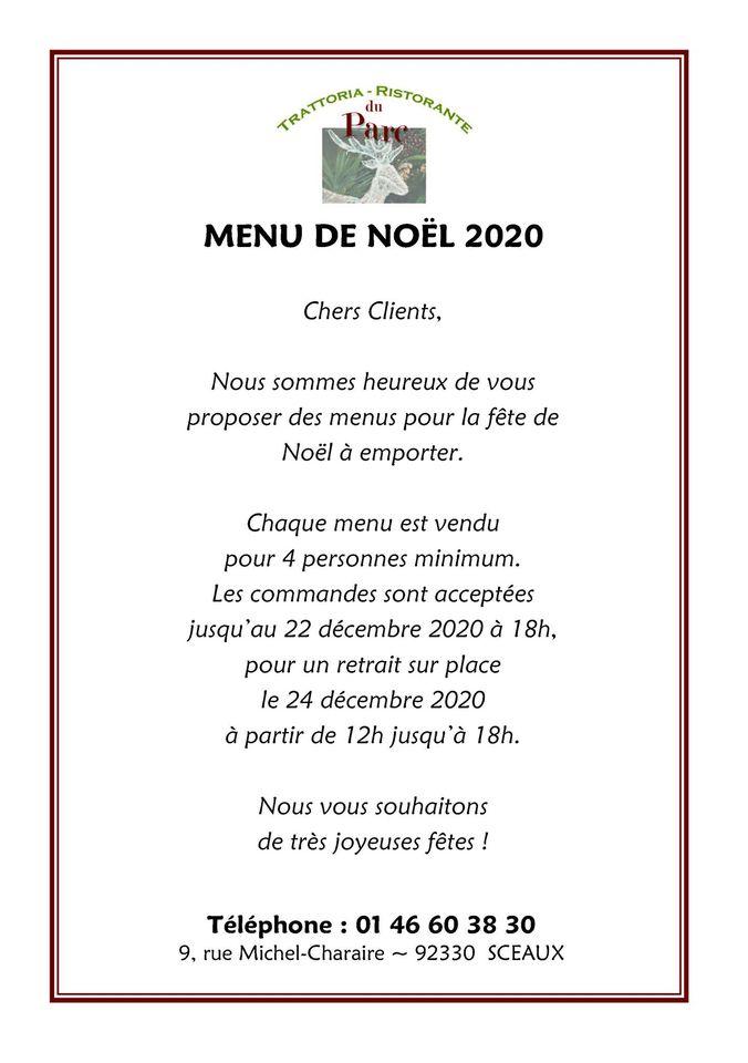 Menu at Pizza Del Parco restaurant, Sceaux