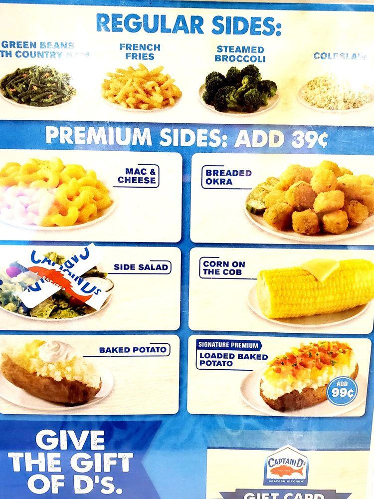 Menu at Captain D's fast food, Myrtle Beach, S Kings Hwy