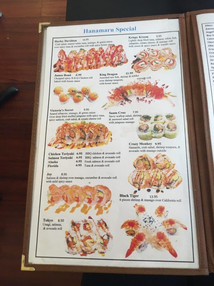 Menu at Hanamaru restaurant, Sunnyvale