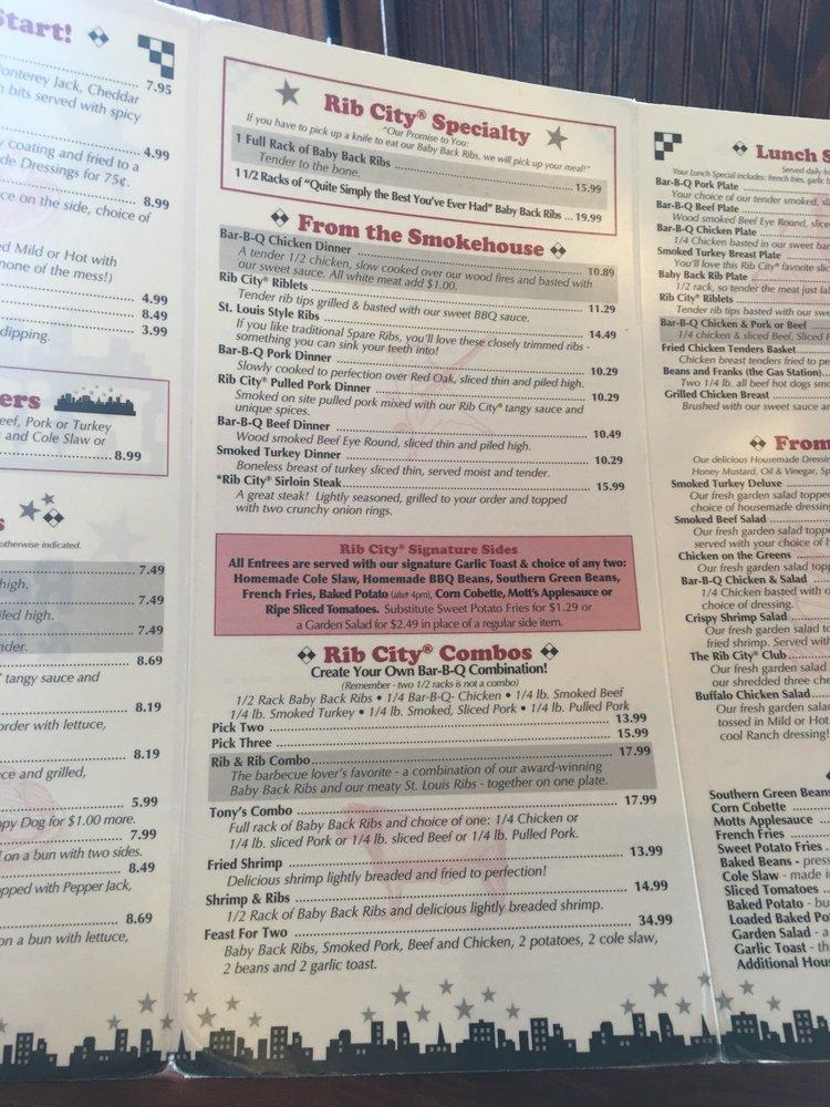 Menu at Rib City - Arvada BBQ, Arvada, W 64th Ave suite d bldg 7