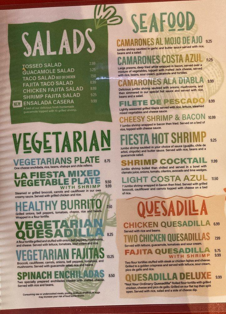 Menu at La Fiesta Bar & Grill tex-mex, Tullahoma