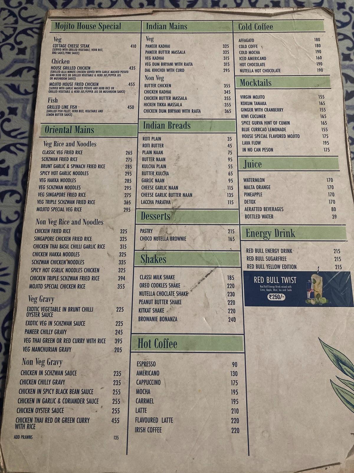 Menu at Mojito Cafe, Thane