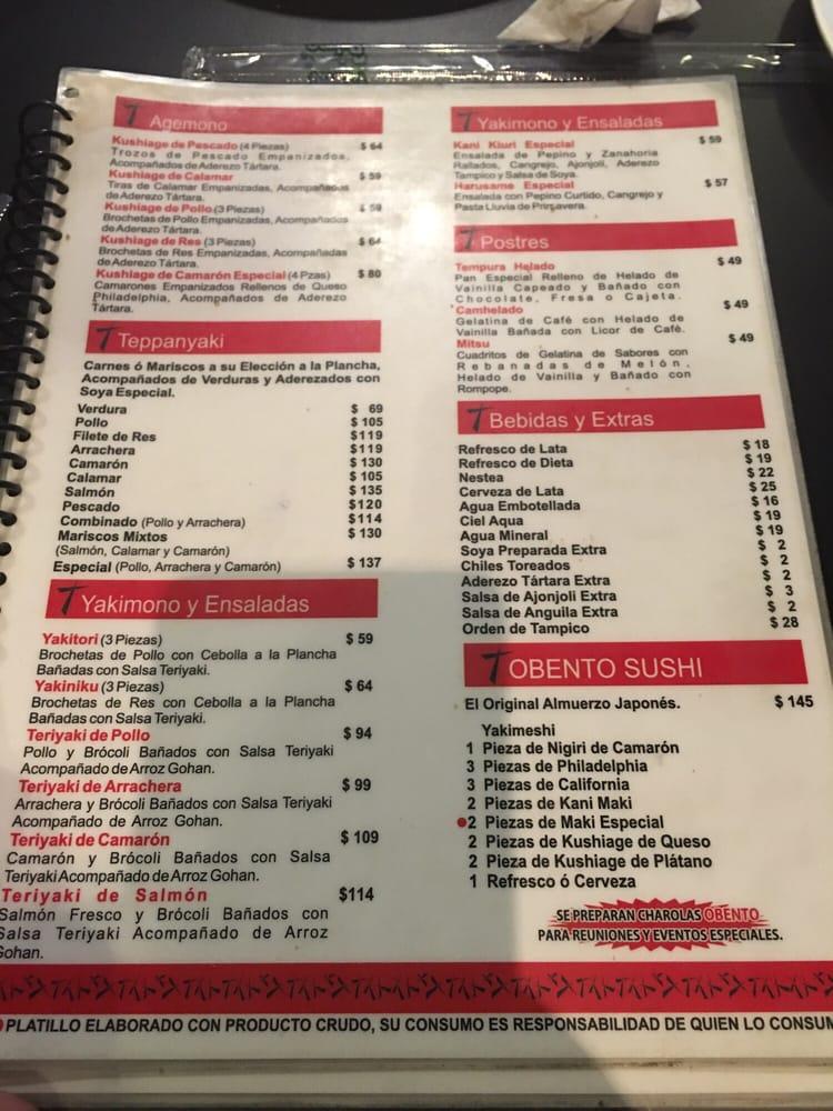 Menu at Obento Sushi Zavaleta restaurant, Puebla City, Calz Zavaleta ...