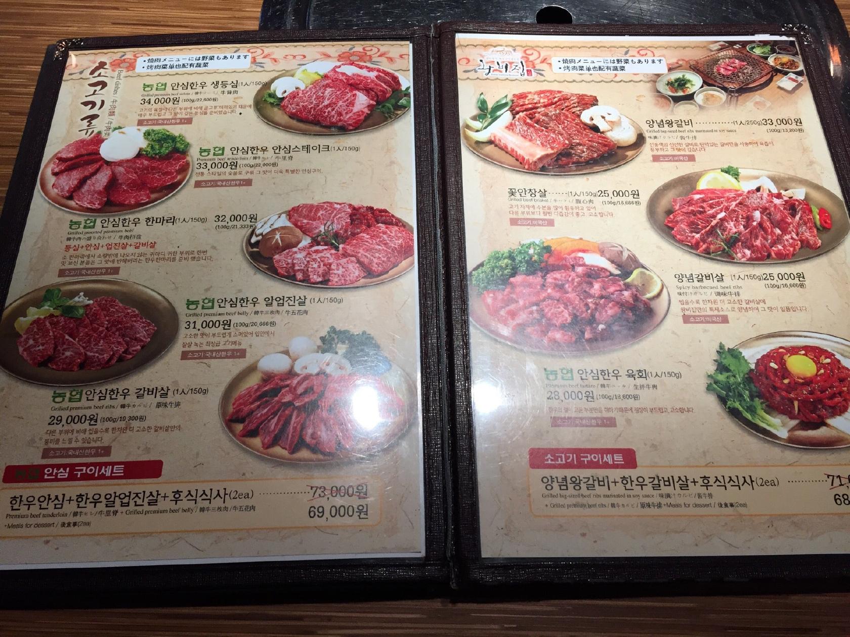 Menu at Wangbijip Myeongdong Main store restaurant, Seoul, 26 ...