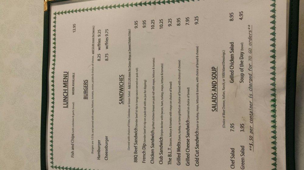 Menu at Log Cabin Diner restaurant, Klamath, 301 CA-169