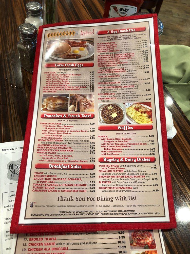 Menu at RITZ Diner restaurant, Philadelphia