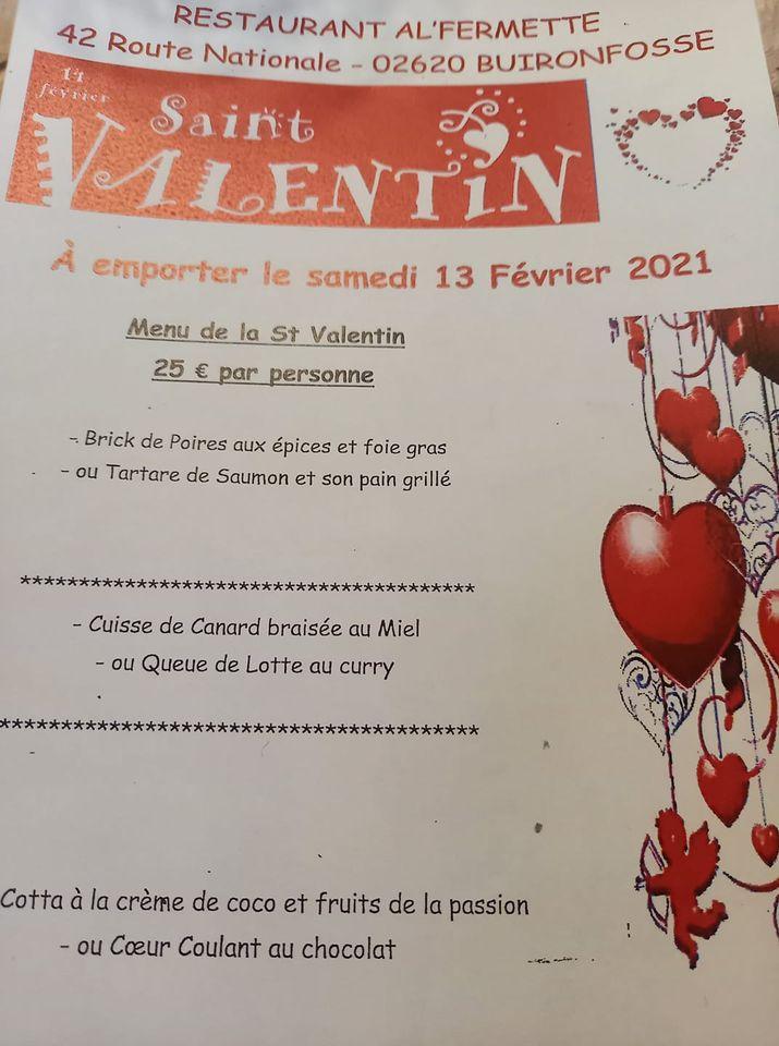 Menu at Al Fermette restaurant, Buironfosse