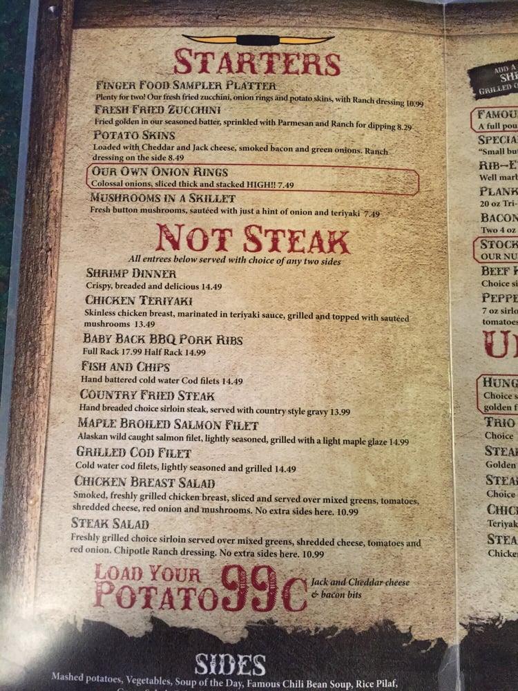 Menu at Steer N' Stein of Cucamonga steakhouse, Rancho Cucamonga