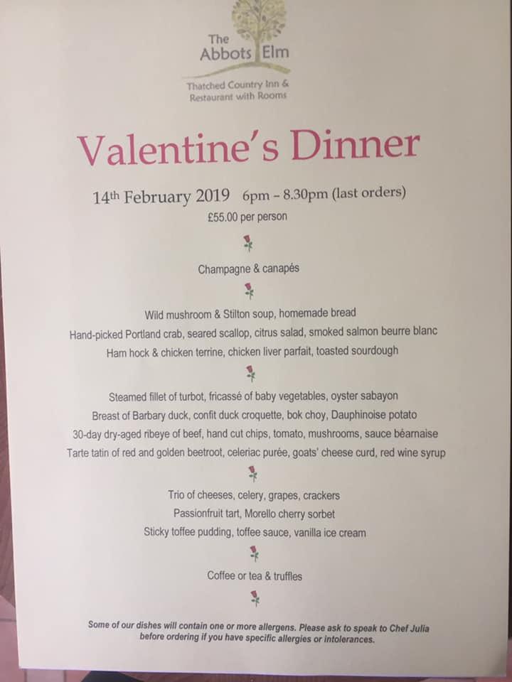 Carta del pub y bar The Abbot's Elm, Huntingdon