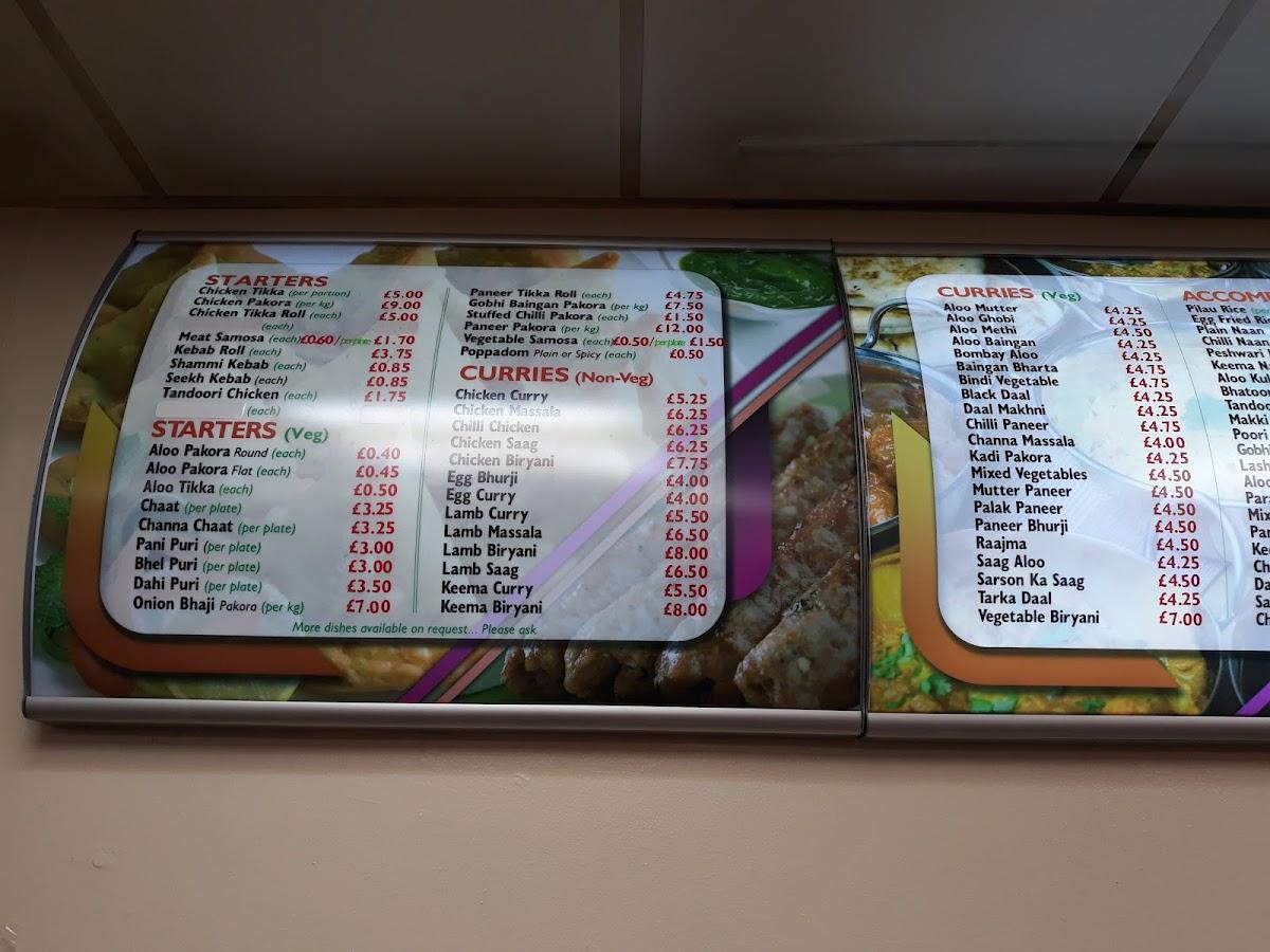 Menu at Bala Sweet & Tandoori Centre fast food, Bedford