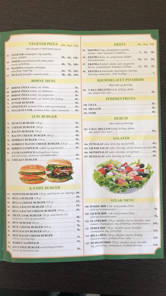 Menu at Bella Bite restaurant, Hong