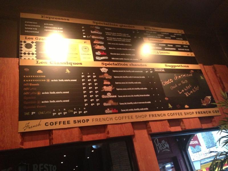 Menu at French Coffee Shop cafe, Troyes