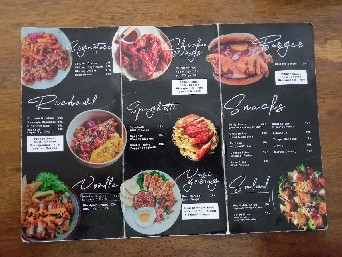 Menu at Latar Surya restaurant, Banyuwangi