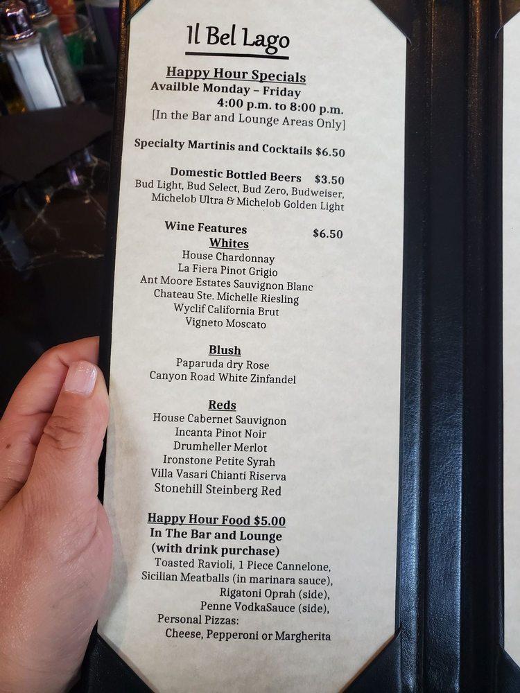 Menu at Il Bel Lago restaurant, Creve Coeur