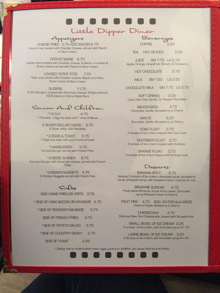 Menu at Little Dipper Diner restaurant, Anchorage, W Dimond Blvd #106