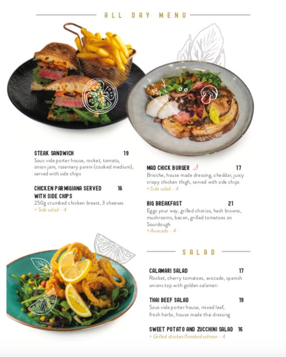 Menu at Senso & Co cafe, Midland