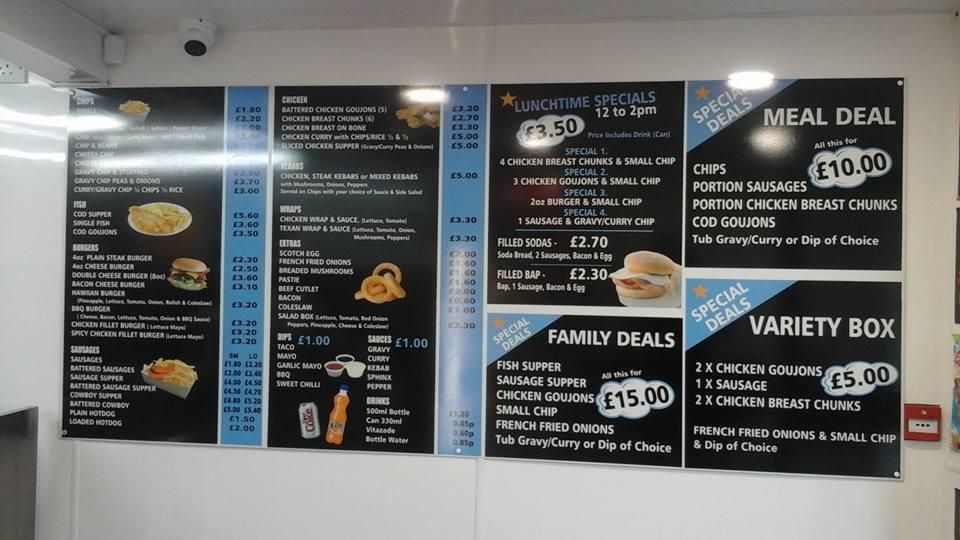 Menu at The Old Town Chippy Castledawson restaurant, Castledawson
