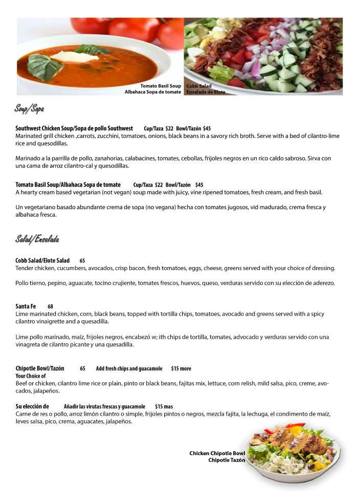 Menu at David's Restaurant, Jocotepec