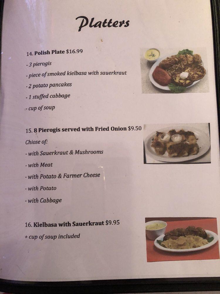 Menu at Eva's Polish Kitchen restaurant, Vero Beach