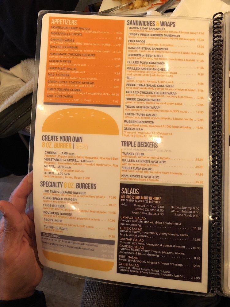 Menu at Times Square Diner & Grill restaurant, West New York