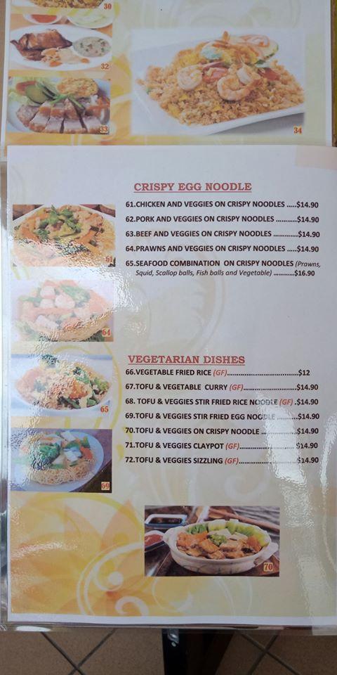 Menu at Pho house traditional Vietnamese food restaurant, Berserker