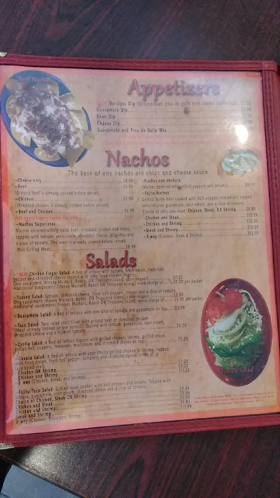 Menu at Barrigas Grill, Reform
