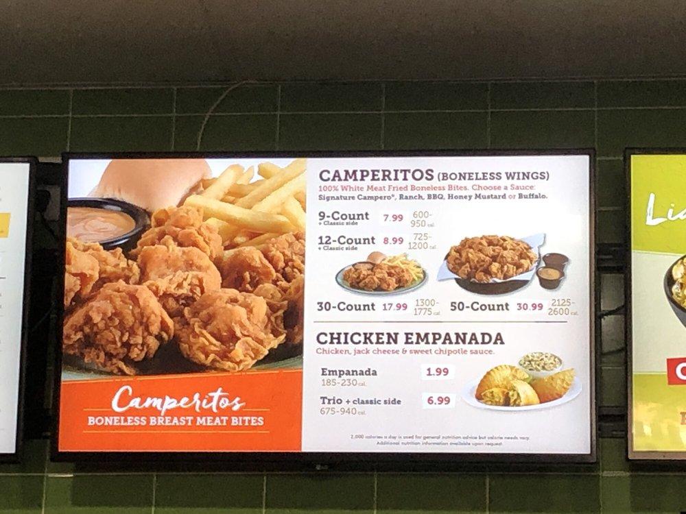 Menu at Pollo Campero fast food, Charlotte, N Sharon Amity Rd