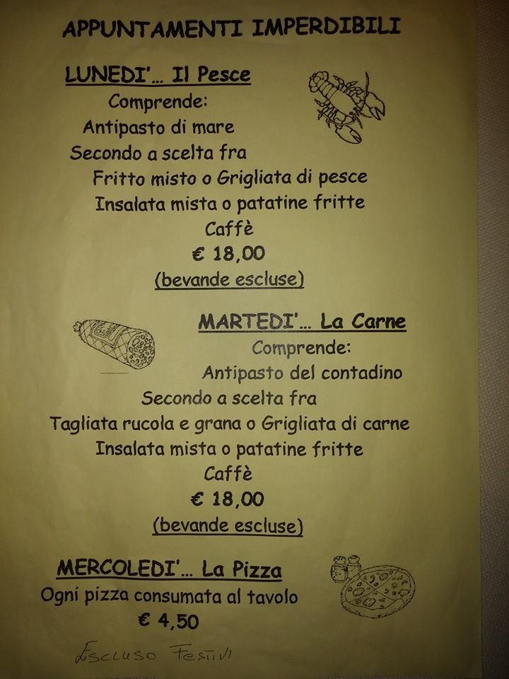 Menu at Ristorante Pizzeria San Lorenzo, Vertova