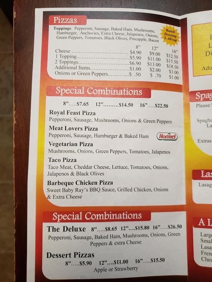 Menu at Sir Pizza of Troy Inc pizzeria, Troy