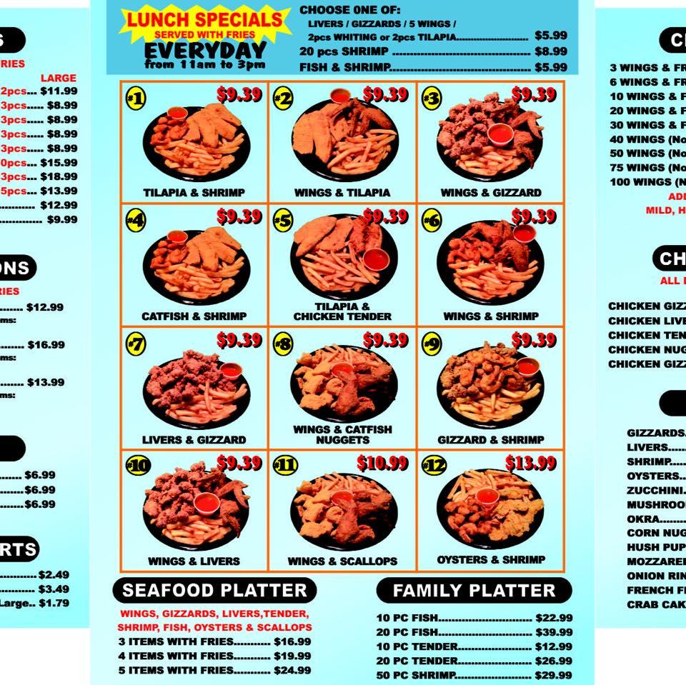 Menu at Snapper restaurant, Orlando