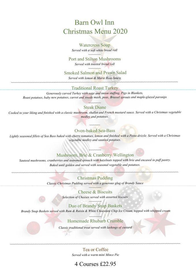 Menu at The Barn Owl Inn, Lymm, Warrington Ln