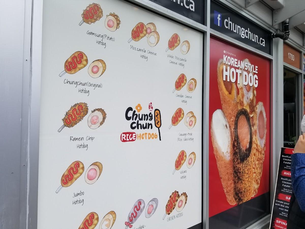 Menu at Chung Chun Rice Hot Dog fast food, Vancouver