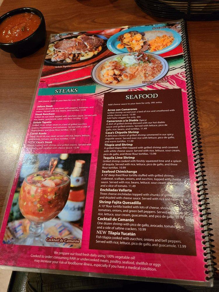 Menu at Casa Del Sabor restaurant, Springfield