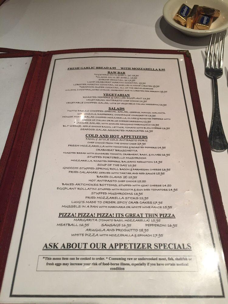 Menu at Posto Pazzo restaurant, Huntington, 84 New York Ave