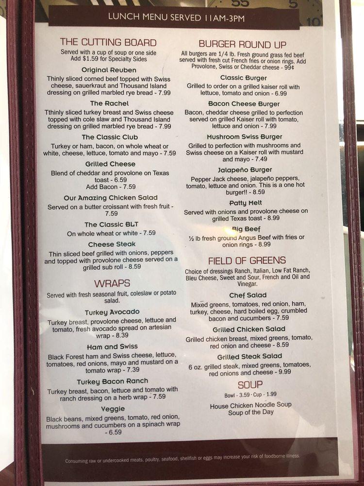Menu at Farm Table Restaurant, Clearfield