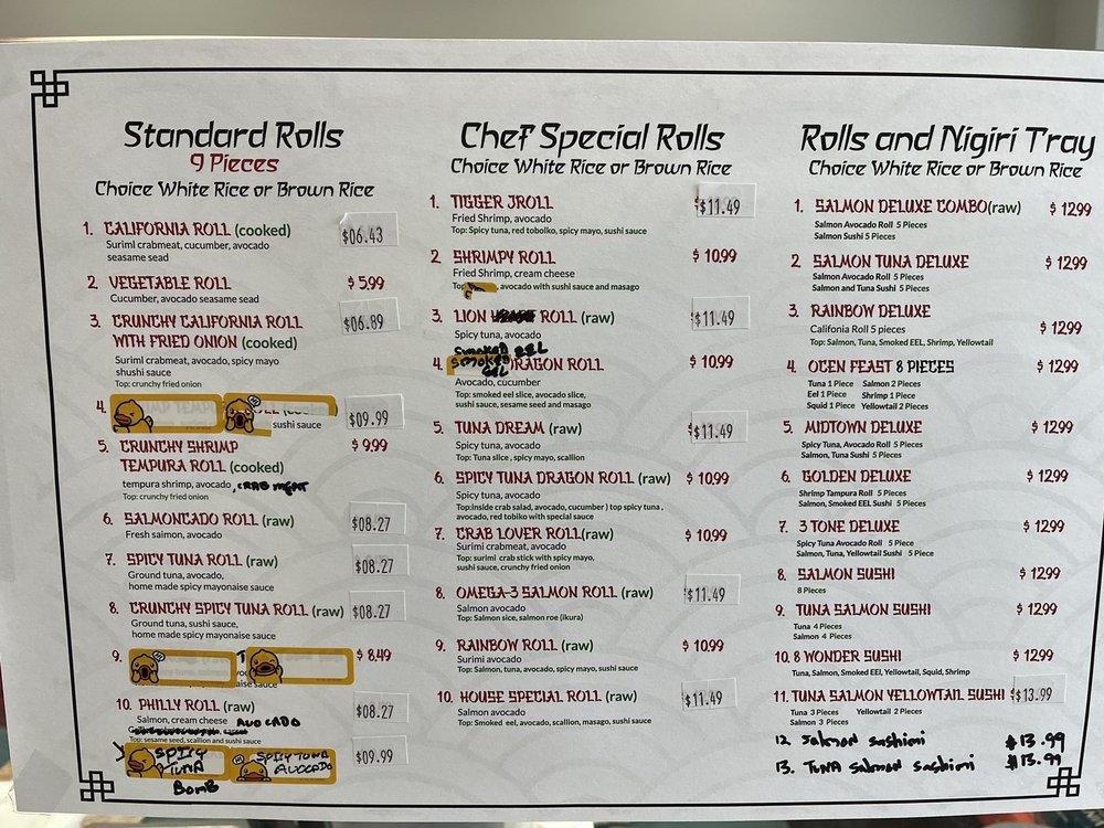 Menu at Golden Owls restaurant, New York City